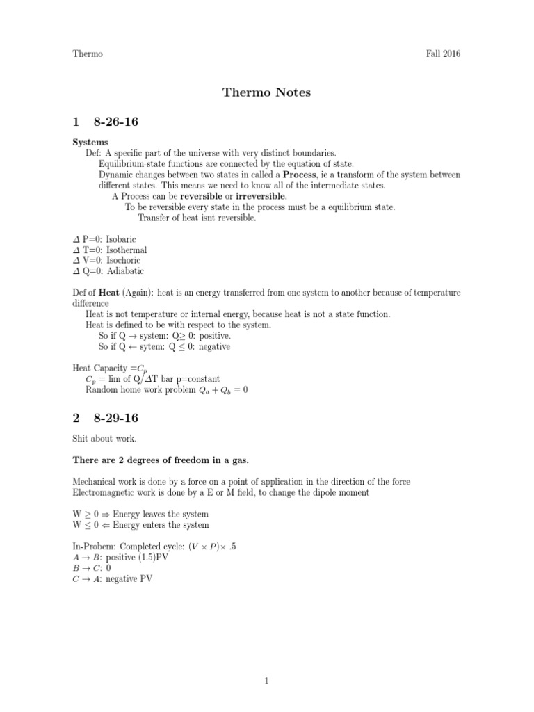 Thermodynamics Concepts and Principles | PDF