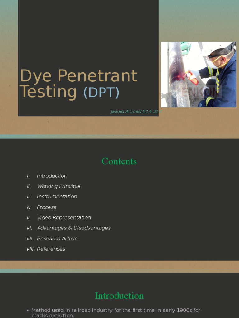 Overview of Dye Penetrant Testing | PDF | Industries | Chemistry