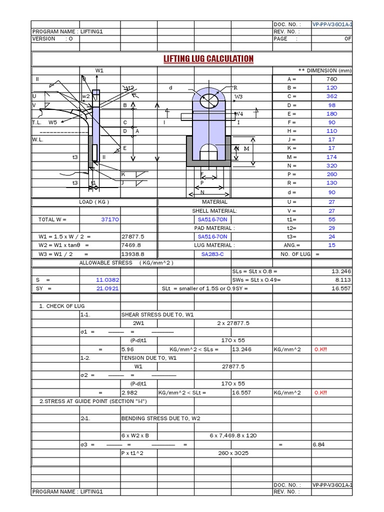 Docslide.us 08 1 Calculation Sheet for Lifting Tailing Lug