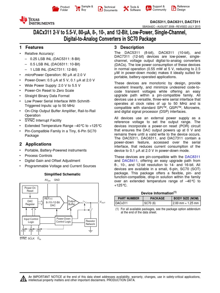 DAC7311 | PDF | Electrostatic Discharge | Digital To Analog Converter