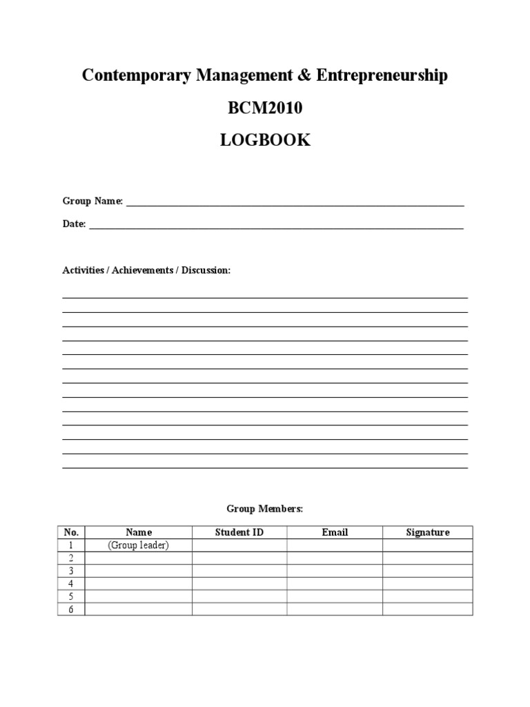 Assignment Logbook | PDF