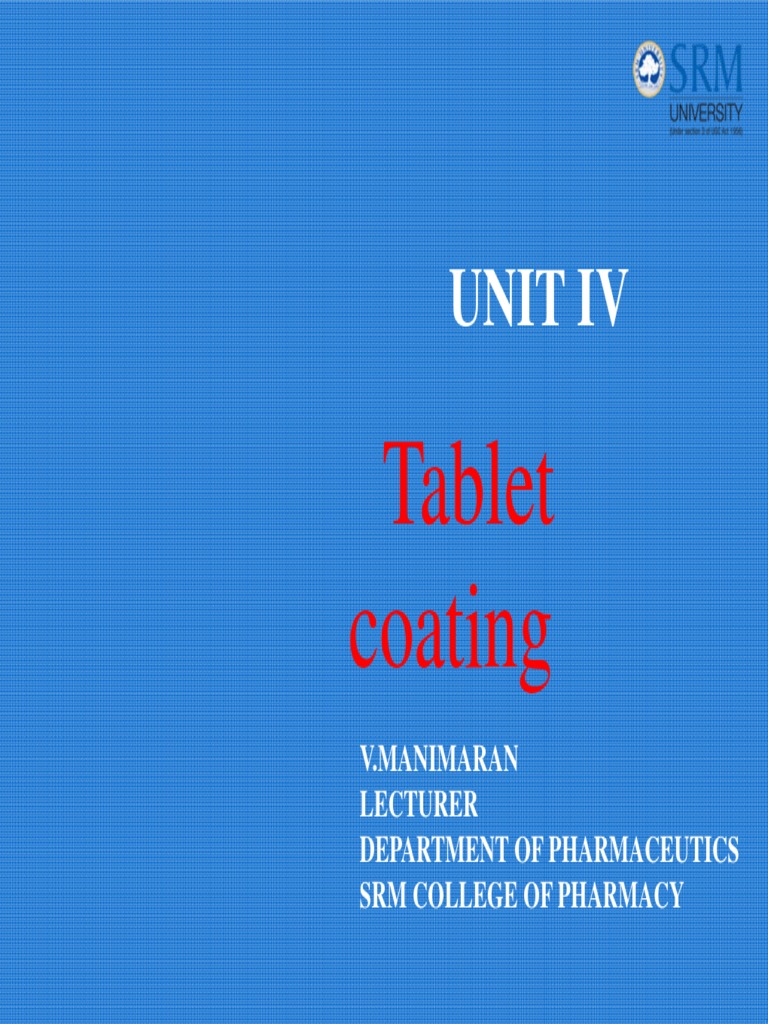 Tablet Coating | PDF | Tablet (Pharmacy) | Polymers