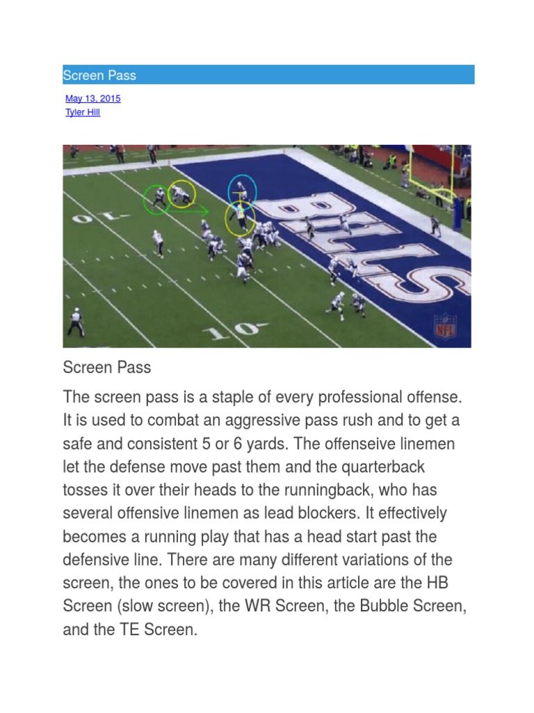 Understanding Football Screen Passes | PDF | Sports & Recreation