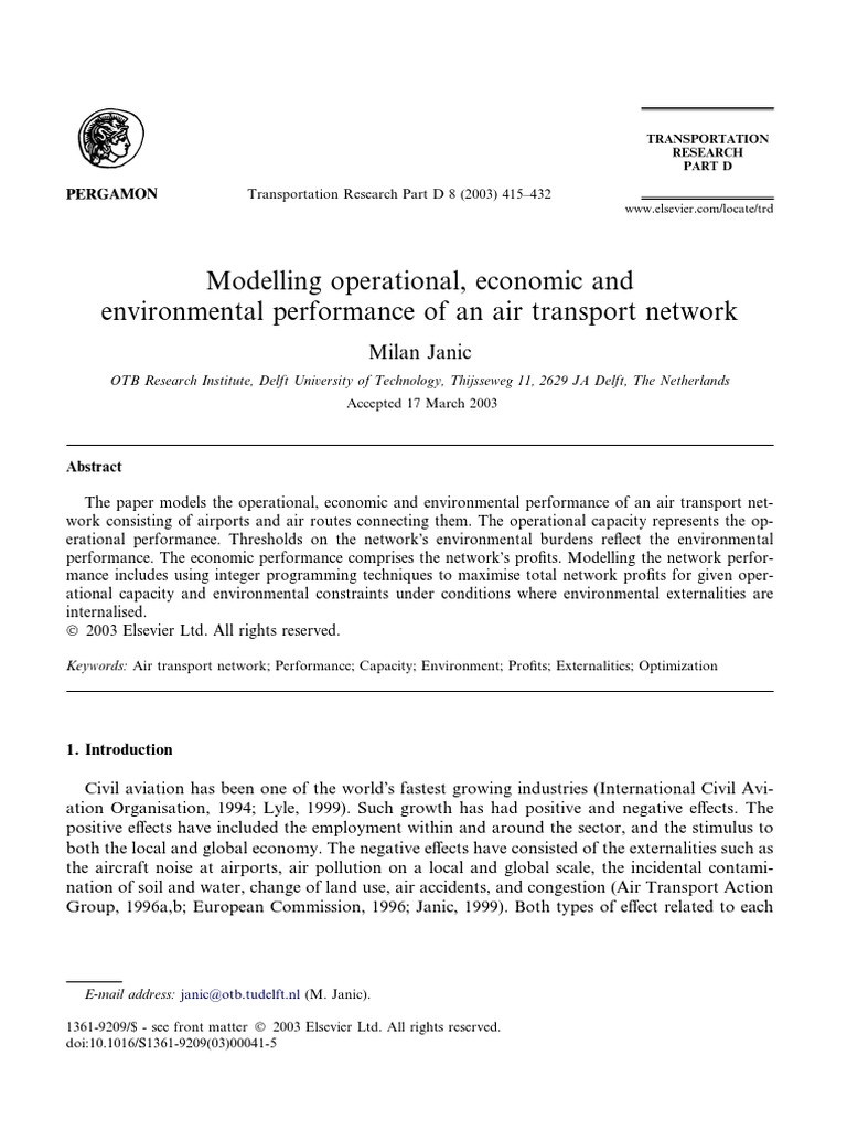Transportation Research Part D- Transport and Environment Volume 8 ...