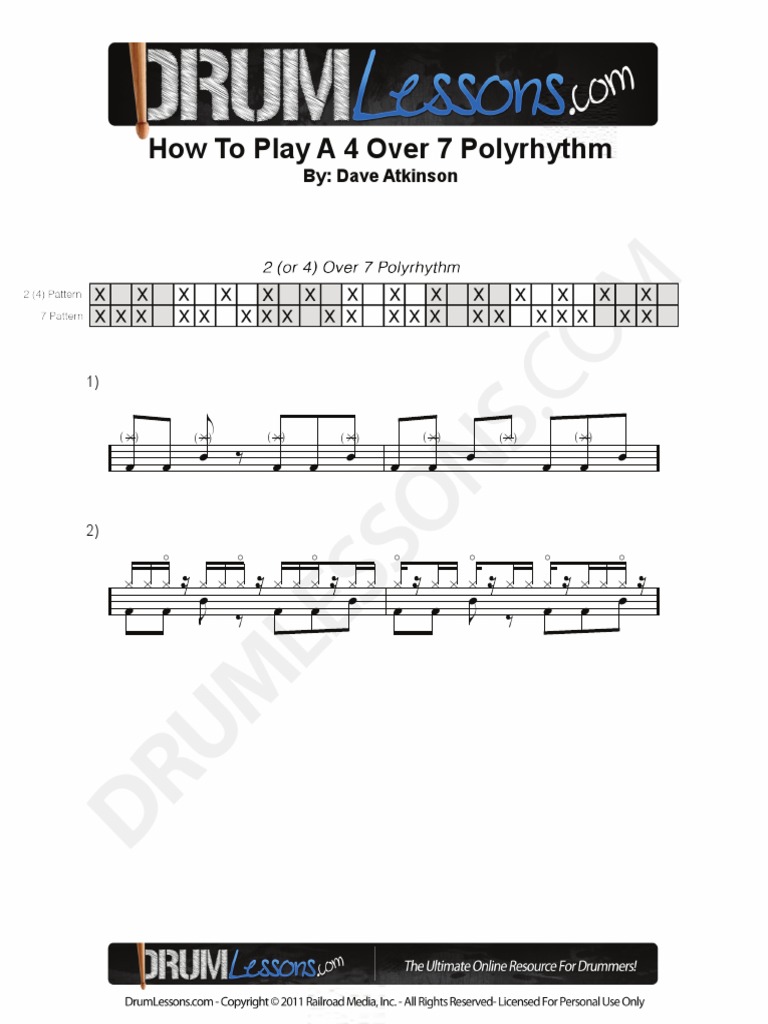 4 Over 7 Polyrhythms PDF | PDF