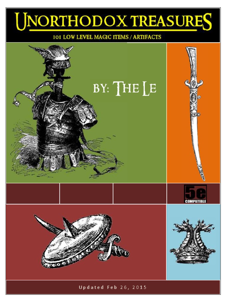 (Unorthodox Treasures) - Low Level Magic Items | PDF | Playing Cards | Ale