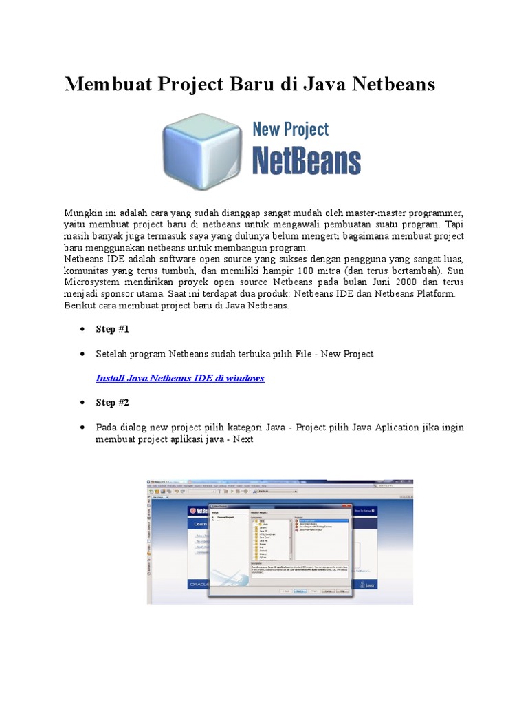Membuat Project Baru Di Java Netbeans | PDF