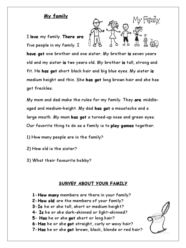 Describir Mi Familia 2º Pri | PDF