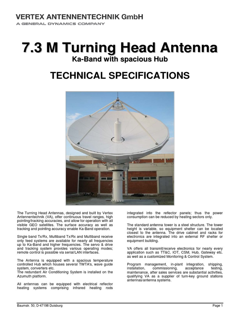 7.3 M Turning Head Antenna.pdf | Antenna (Radio) | Telecommunications ...