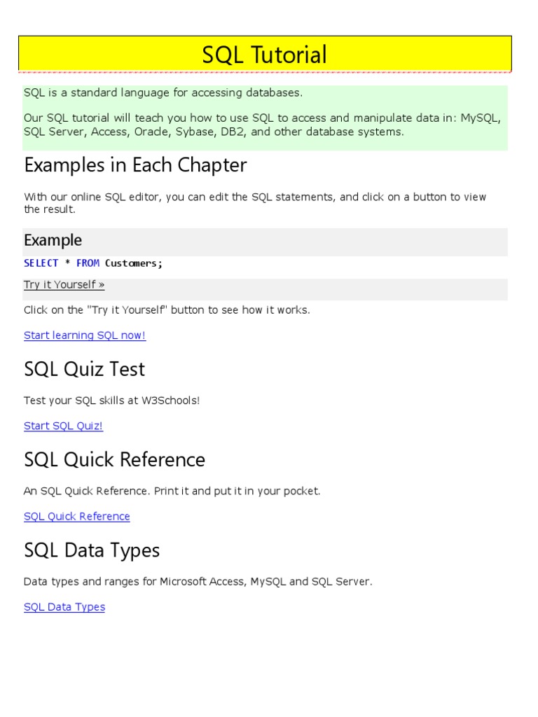 SQL | PDF | Sql | Computer Data