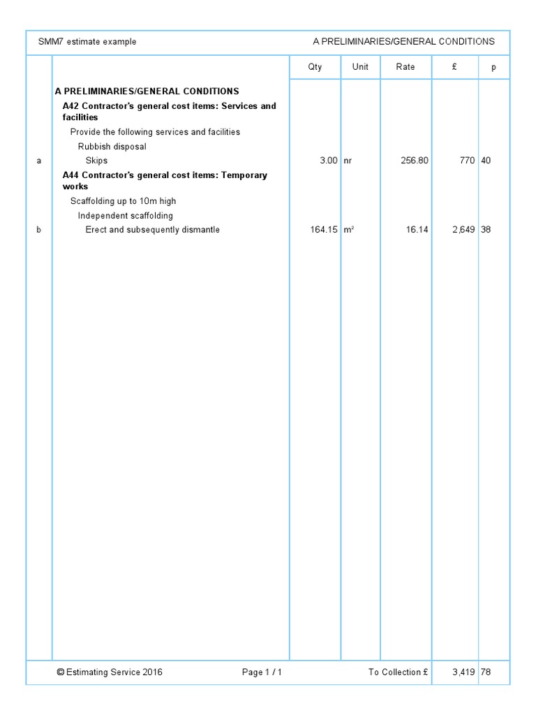 Smm7 Estimate Example | PDF | Drywall | Framing (Construction)