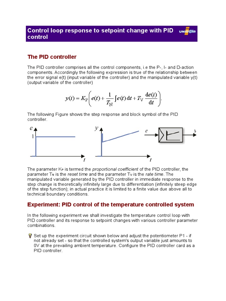 PID Control Experiment: Setpoint Response | PDF | Control System | Parameter (Computer Programming)