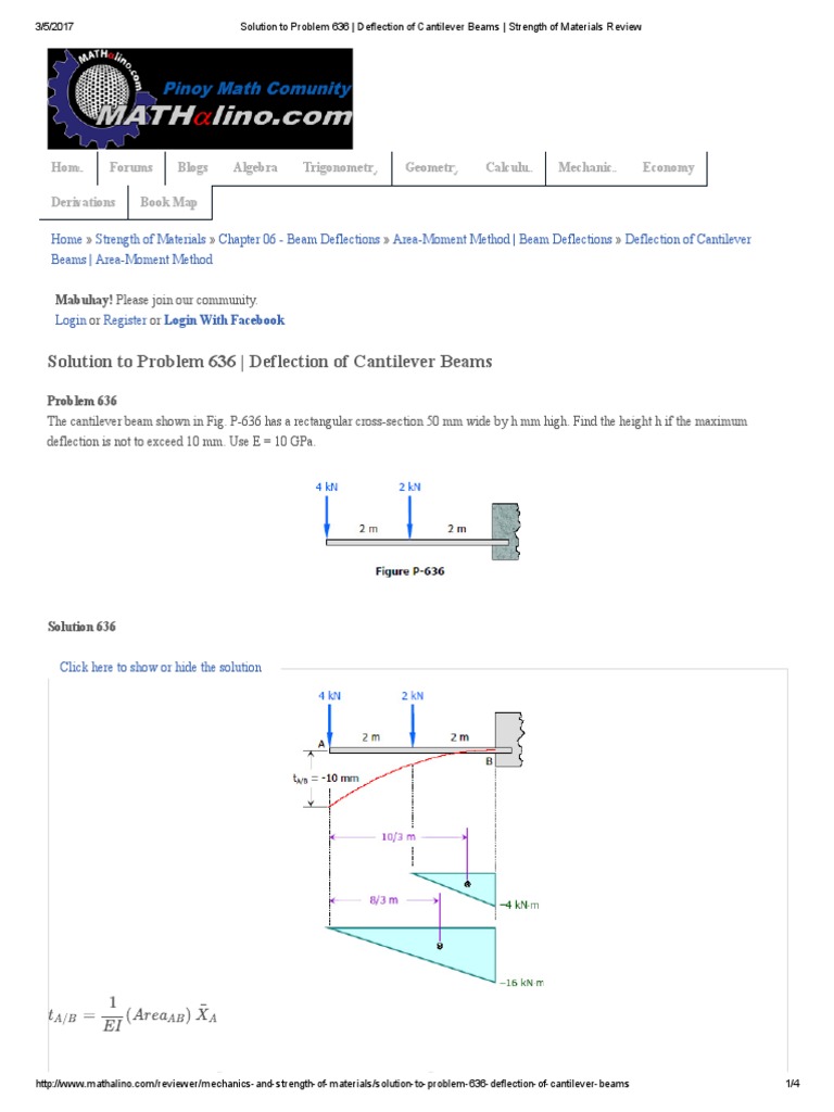Area Moment Method From Mathalino | PDF | Beam (Structure) | Bending