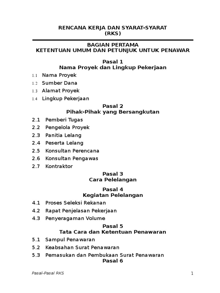 Rencana Kerja Dan Syarat | PDF