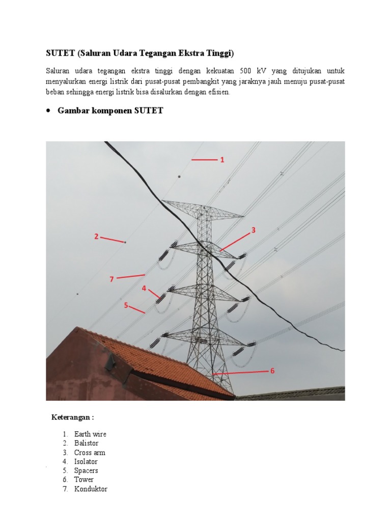 Komponen dan Fungsi SUTET Listrik | PDF