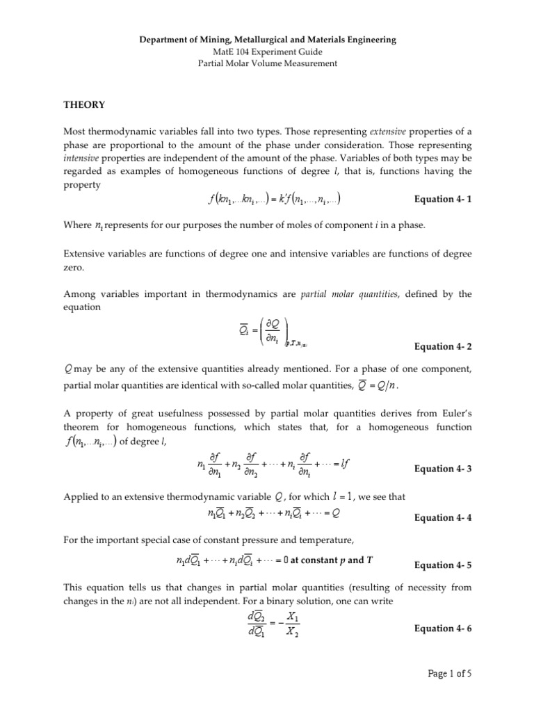 2017 Expt 04 Partial-Molar-Volume | Molar Concentration | Mole (Unit)