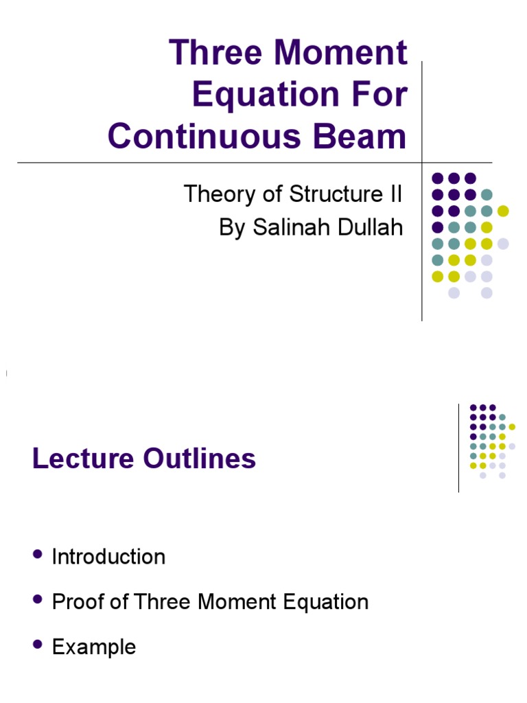 Three Moment Equation for Beams | PDF | Mathematical Analysis | Mechanics