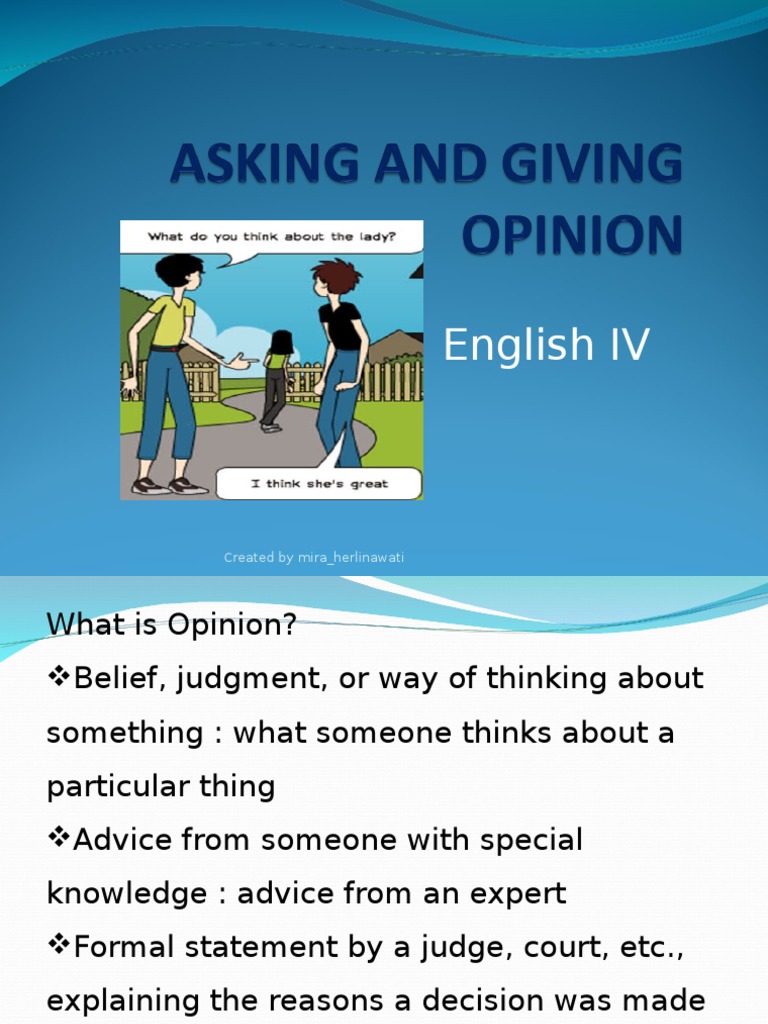 Understanding Opinions in English IV | PDF