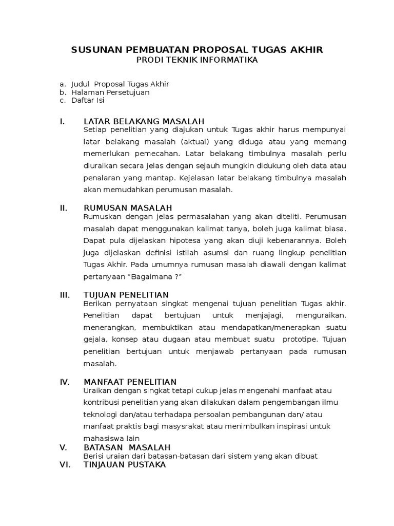 Susunan Pembuatan Proposal Tugas Akhir | PDF | Komputer