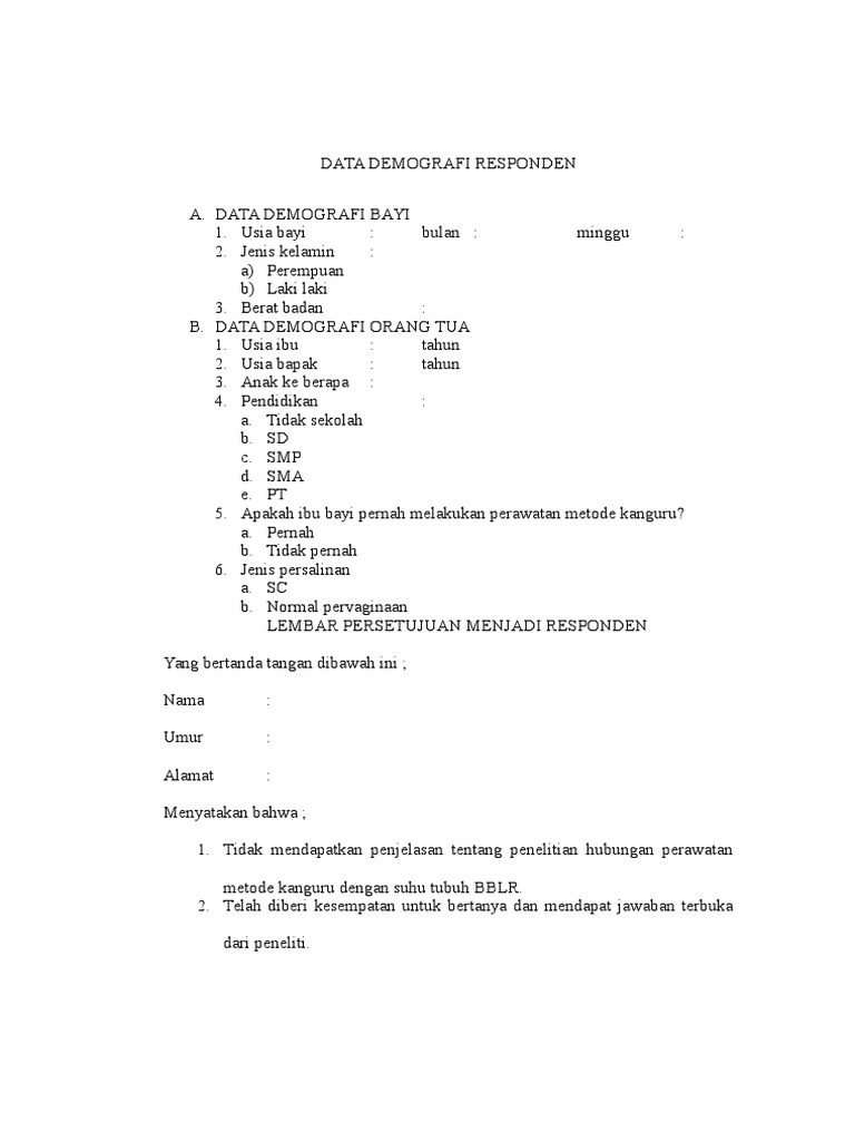 Data Demografi Responden | PDF | Kesehatan Holistik