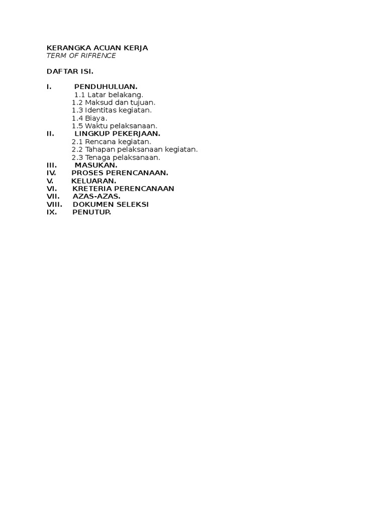 Contoh Term of Reference Proyek SMK 3 | PDF | Seni | Komputer