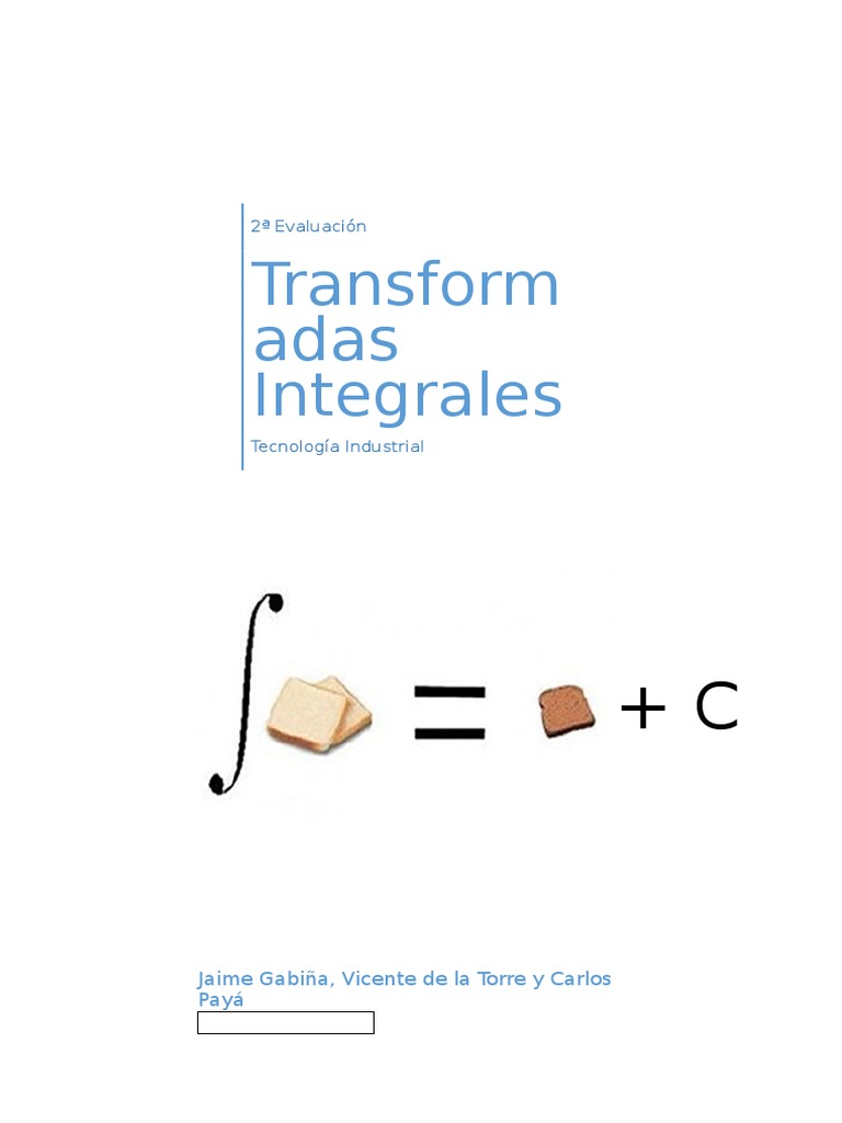 Transformadas Integrales | PDF | Transformada de Laplace | Integral