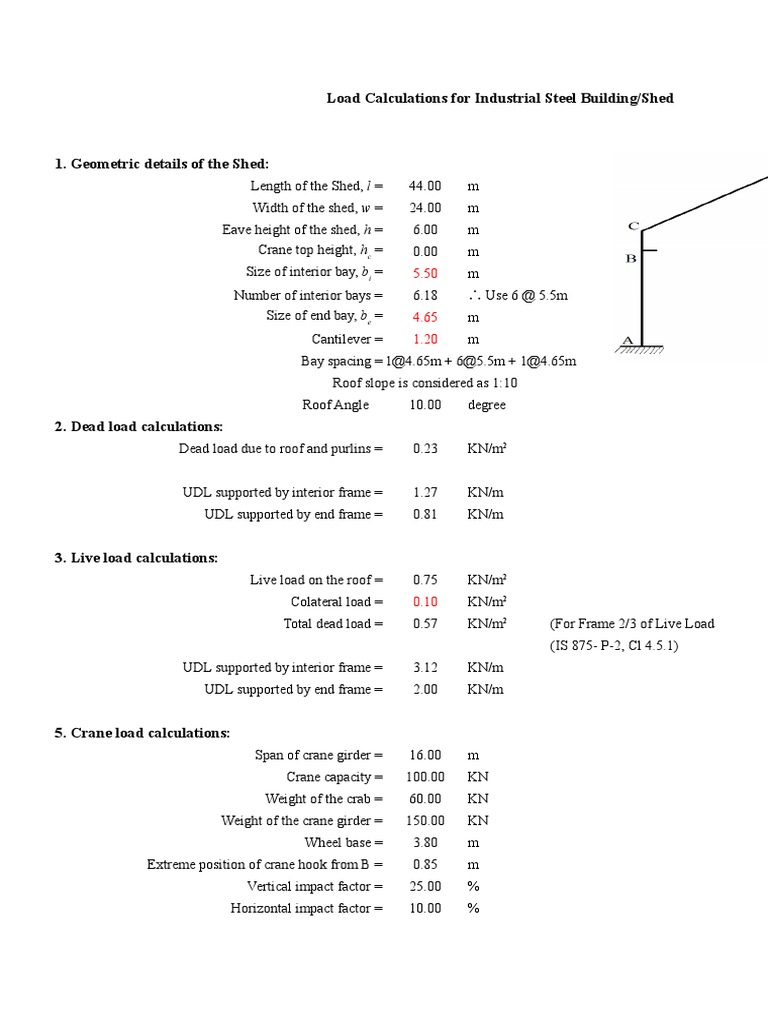 Load Calculations | PDF | Crane (Machine) | Framing (Construction)