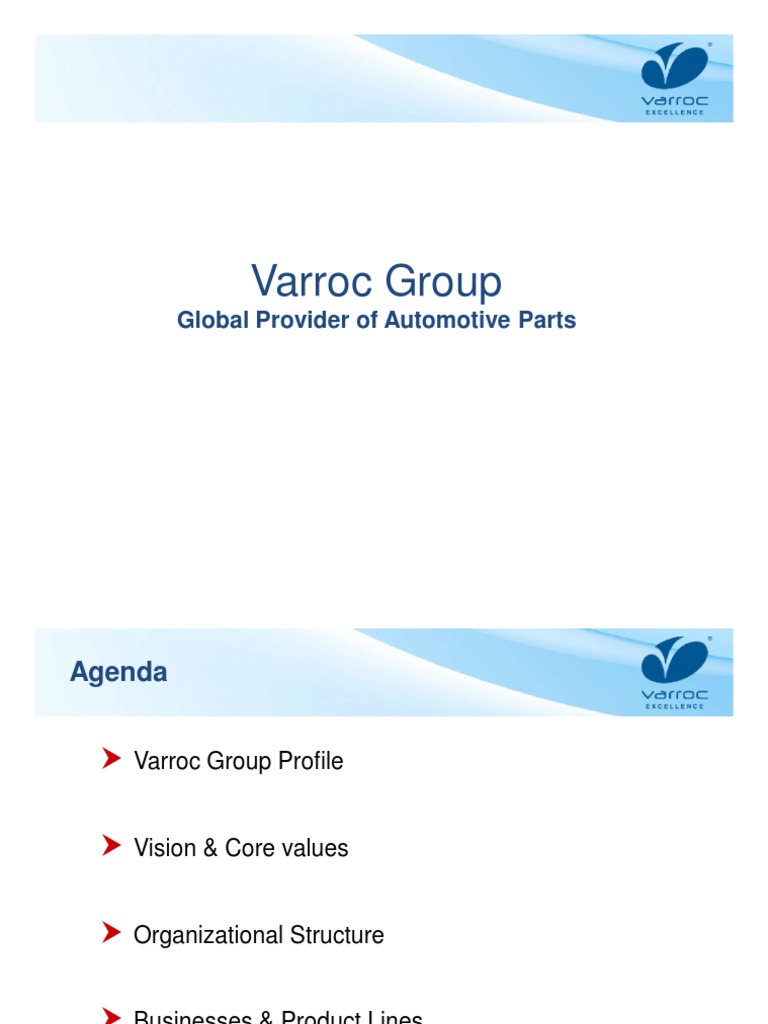 Varroc Group Presentation | PDF | Automotive Industry | Automobile Layouts