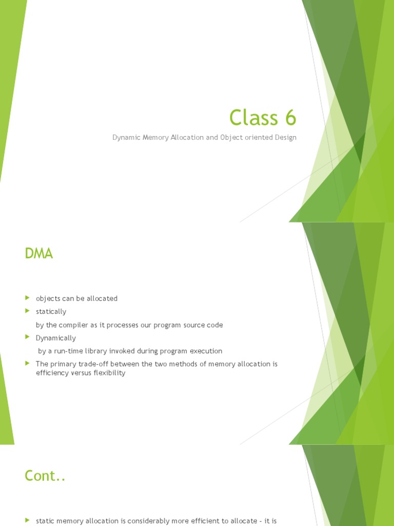 Class 6 Dynamic Memory Allocation And Object Oriented Design Pdf Pointer Computer