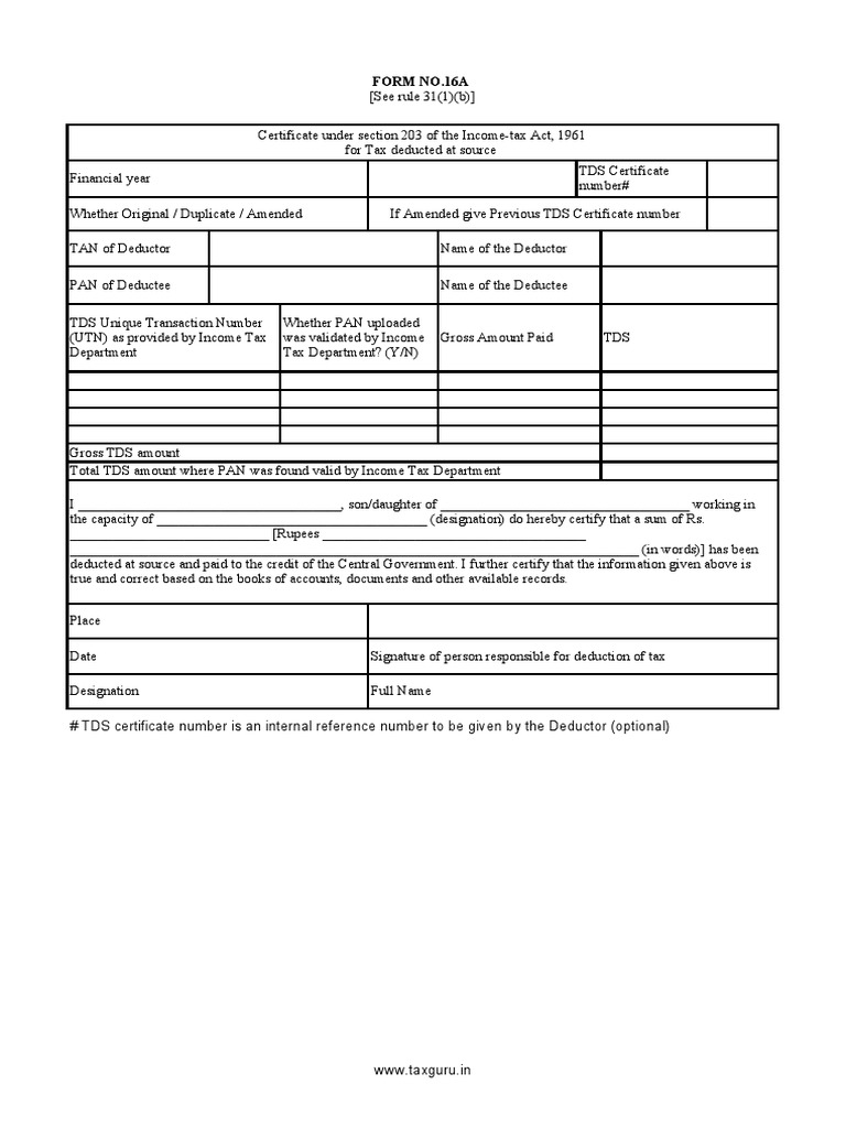 Form 16 | PDF | Tax Refund | Tax Deduction