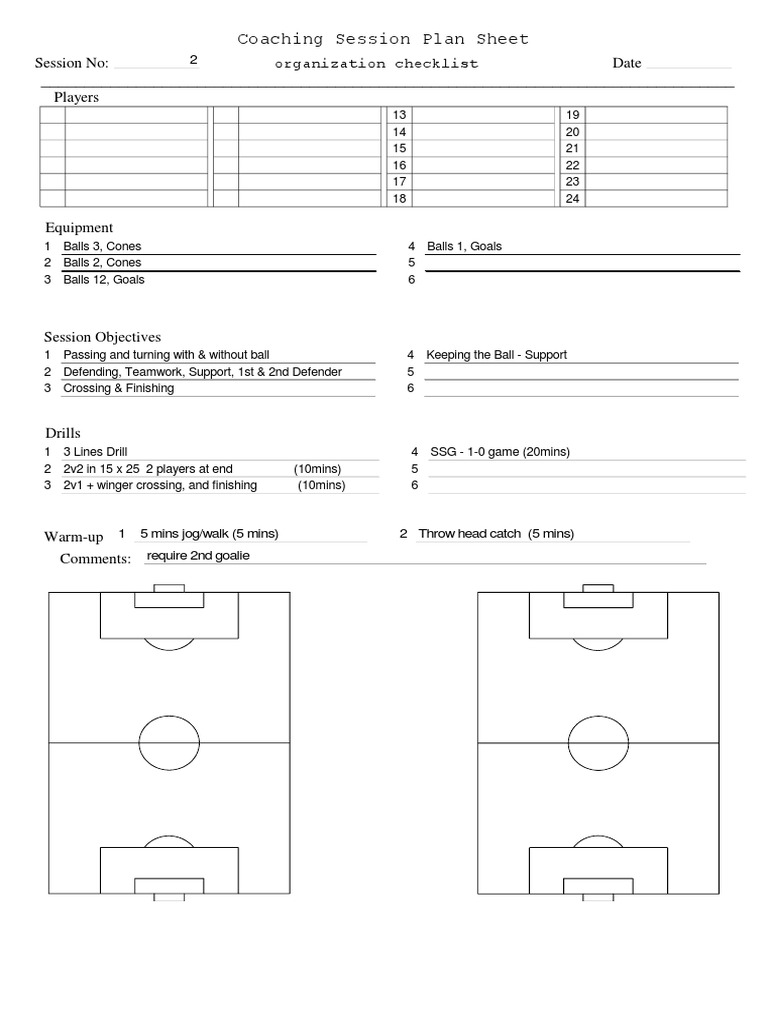 Coaching Session Plan Sheet | PDF