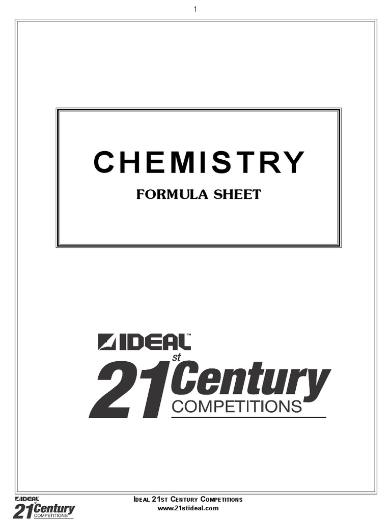 Chemistry Formula Booklet | PDF | Stoichiometry | Gases