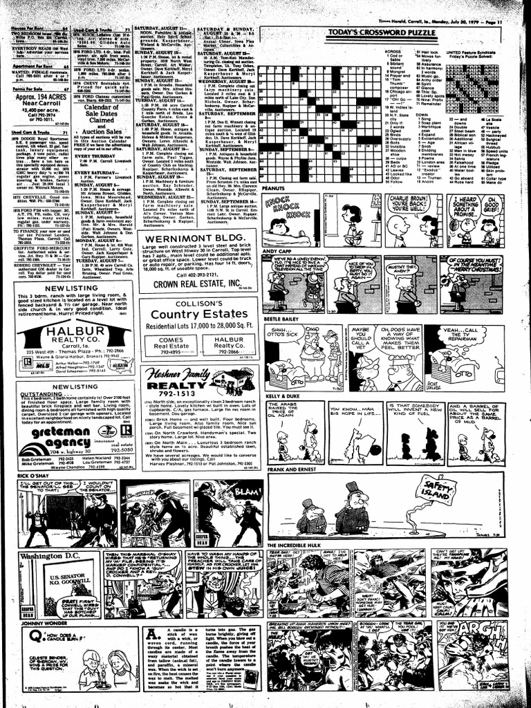 Newspaper Strip 19790728-0730 | PDF | Leisure | Nature