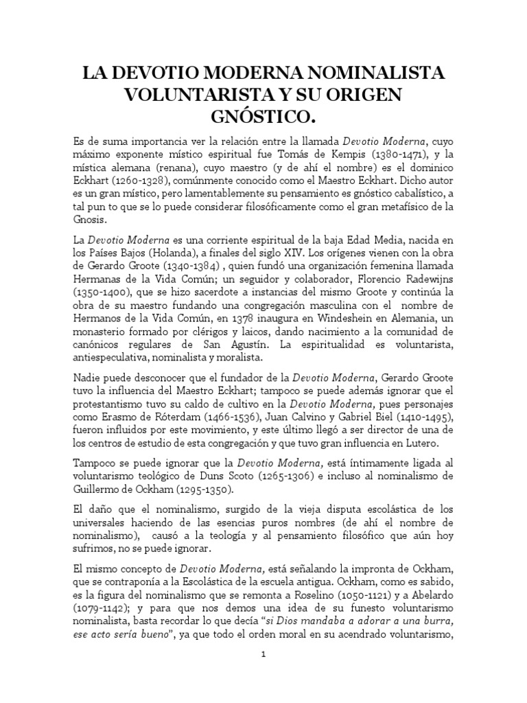Devotio Moderna | PDF | Misticismo | Comportamiento religioso y experiencia