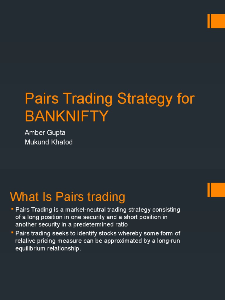 Pairs Trading Strategy For BANKNIFTY | Download Free PDF | Statistical ...