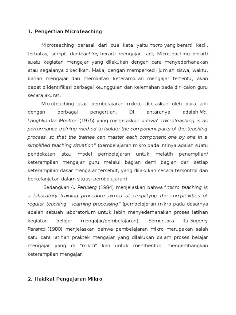 Pengertian dan Tujuan Microteaching | PDF | Seni
