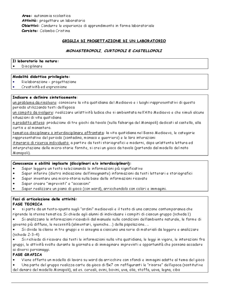 Esempio Di Didattica Laboratoriale | PDF