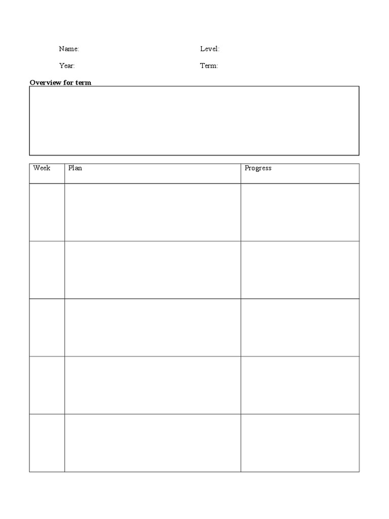 Term Overview and Progress Plan | PDF