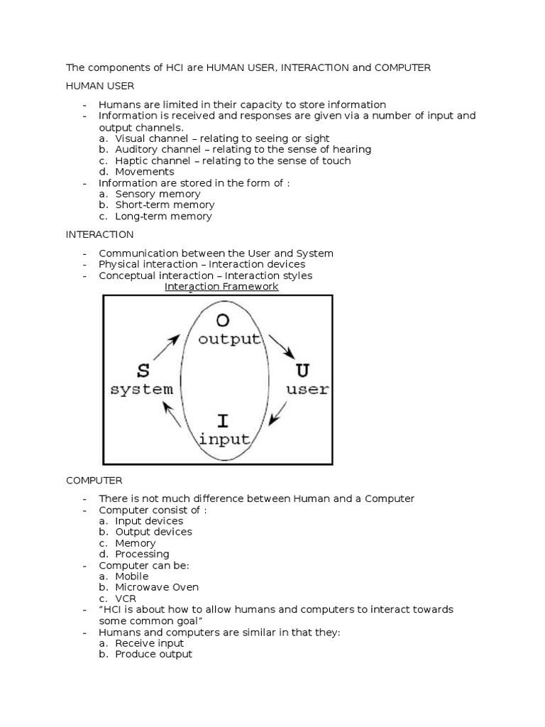 The Components of HCI Are HUMAN USER | Download Free PDF | Human ...