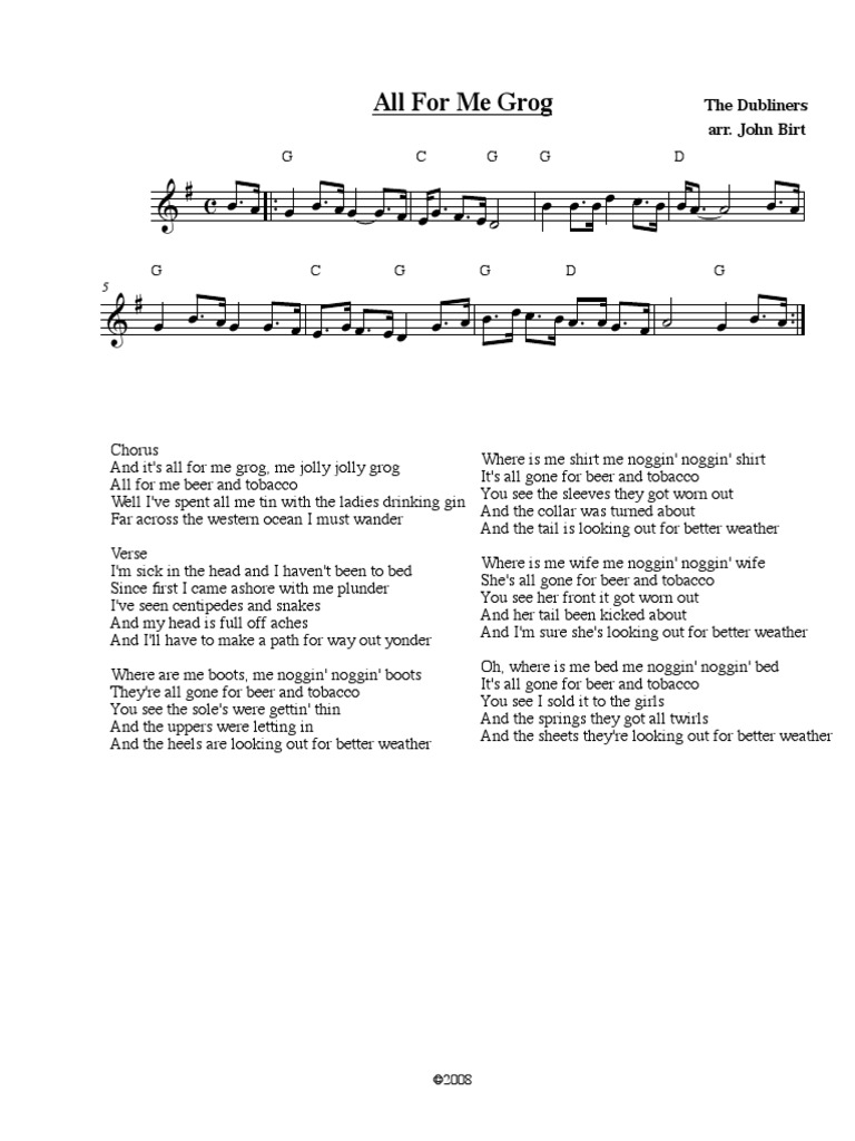 All For Me Grog | PDF