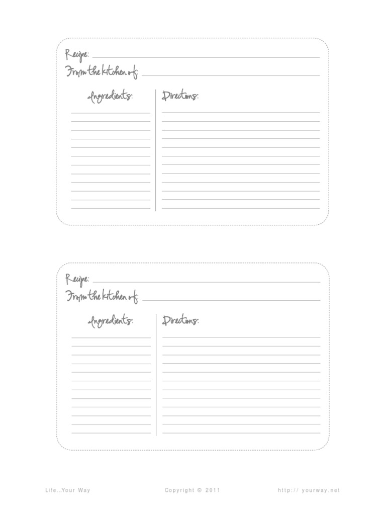 4x6 Recipe Cards | PDF