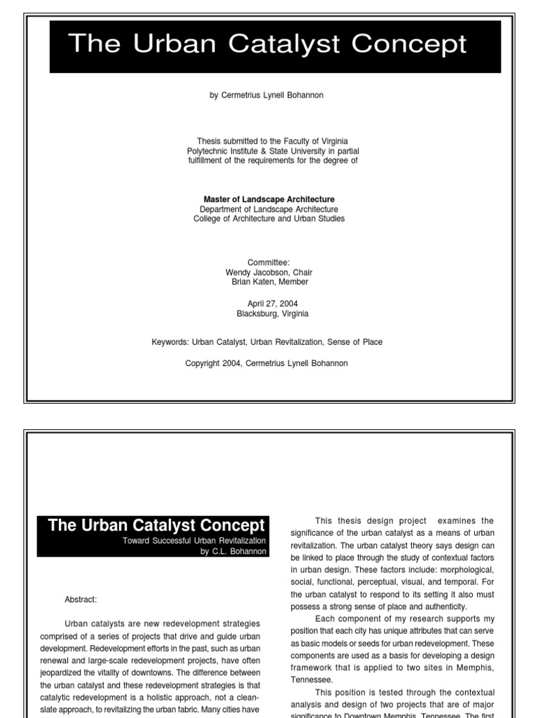 The Urban Catalyst Concept | PDF | Urban Renewal | Transport