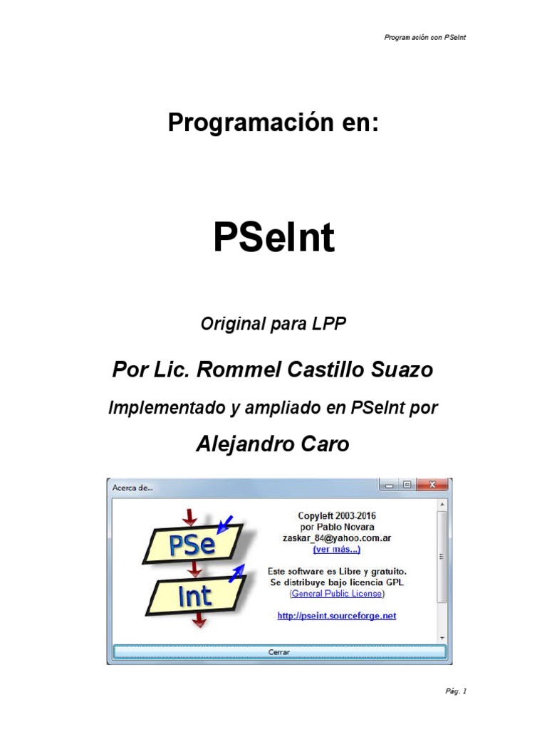 Manual PSeInt | Descargar gratis PDF | Comillas | Programación de computadoras