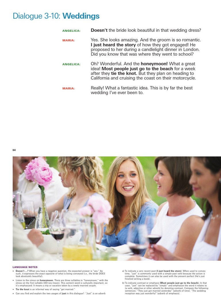 Wedding Dialogue | PDF | Adverb | Stress (Linguistics)