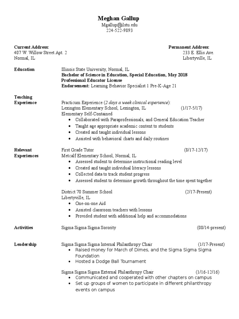 Resume Template-1 | PDF | Teachers | Education Theory