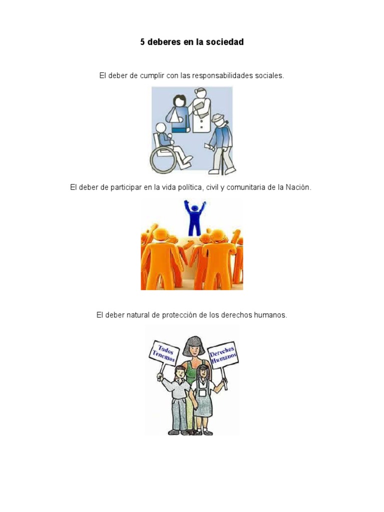 5 Deberes en La Sociedad 5 Deberes en La Familia | PDF