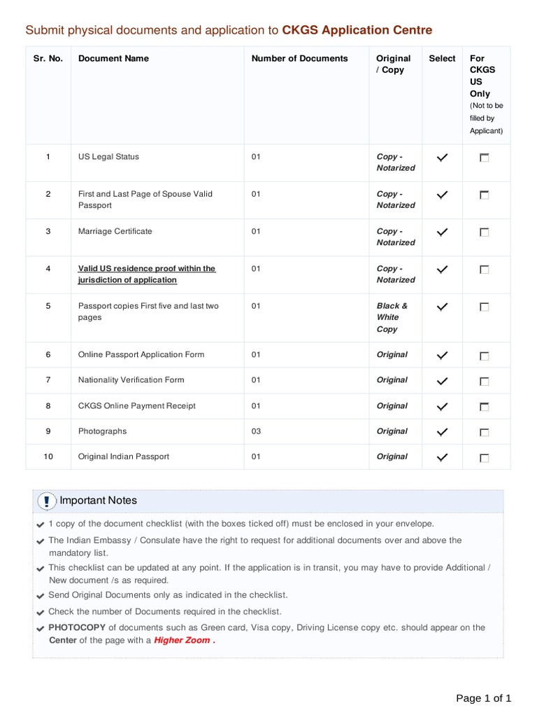 Passport Checklist PDF | PDF