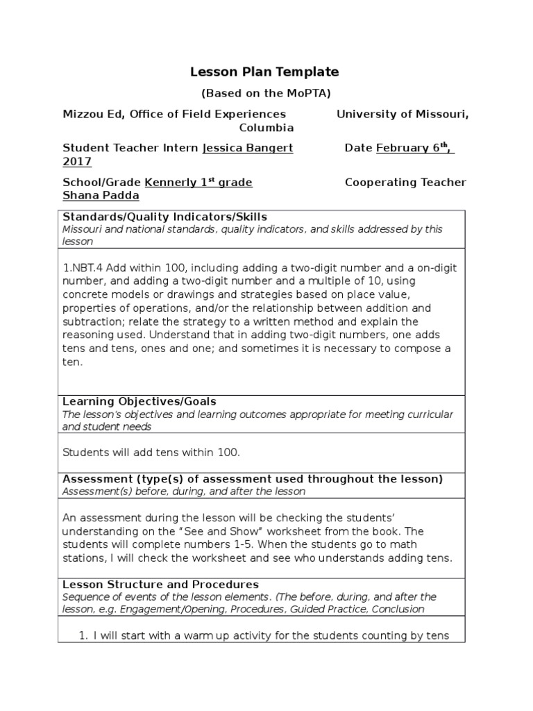 Math Lesson Plan February 6th | PDF | Lesson Plan | Learning