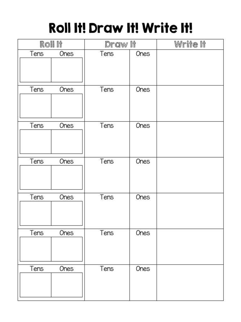 Roll It! Draw It! Write It! | PDF