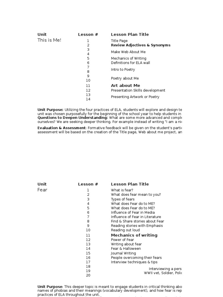 Units Outline | Download Free PDF | Educational Assessment ...